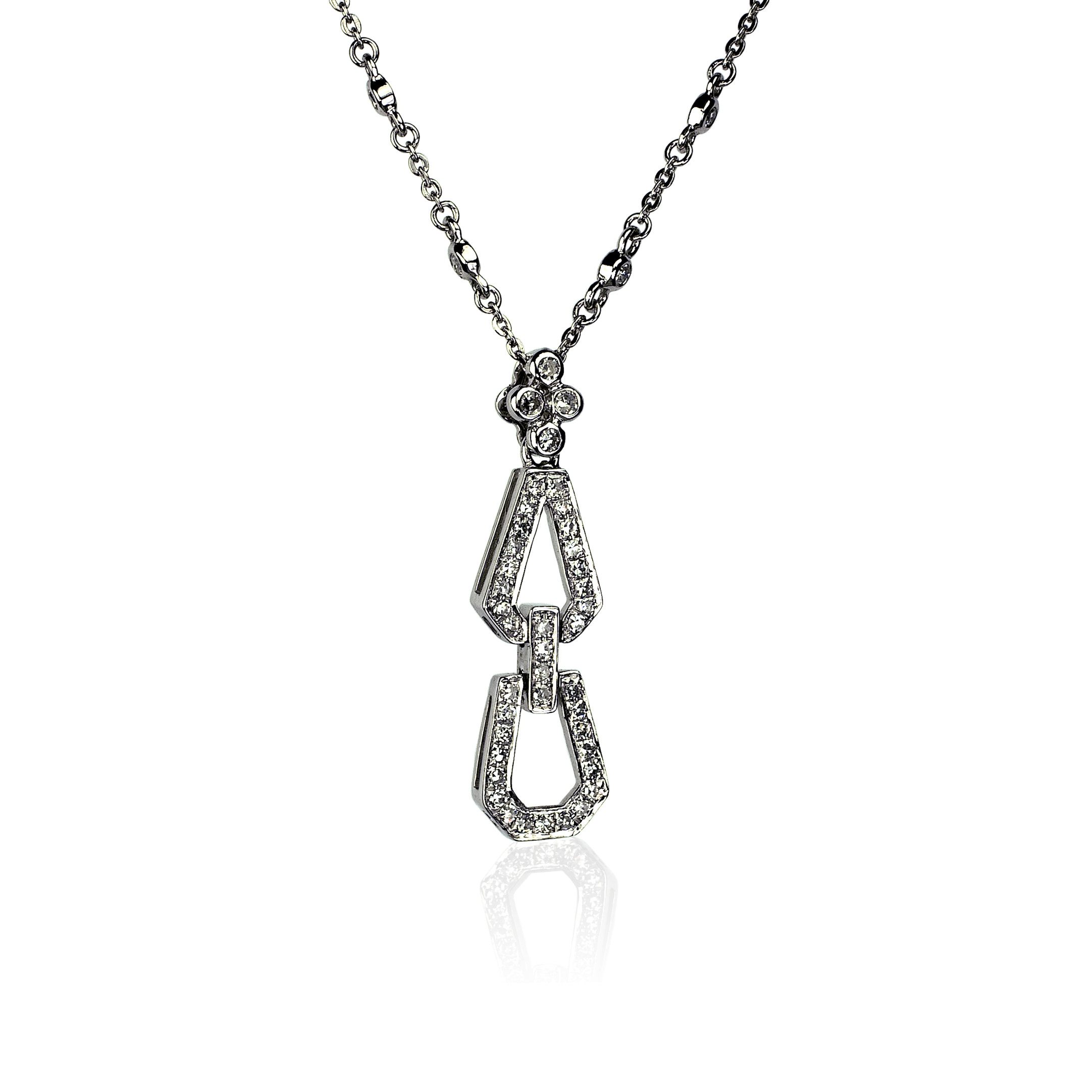 Cascade Necklace - White Diamonds & Gold - CANDY ICE